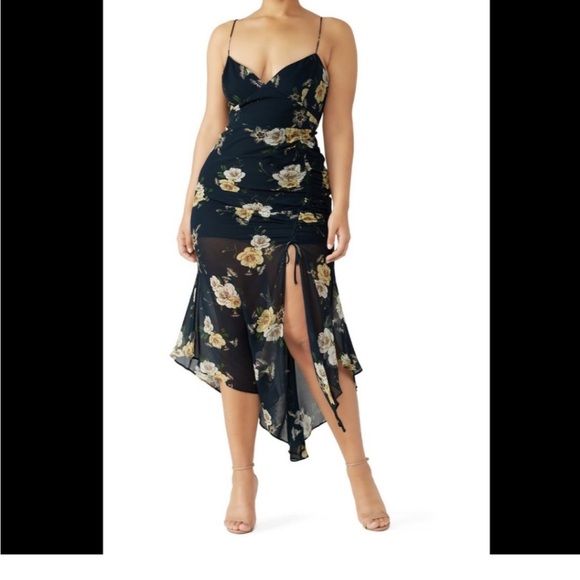 NICHOLAS | Dresses | Nicholas Floral Midi Dress In Blue | Poshmark